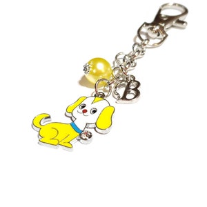 Pink Yellow or Black Personalized Dalmation Puppy Keychain, Customized ...