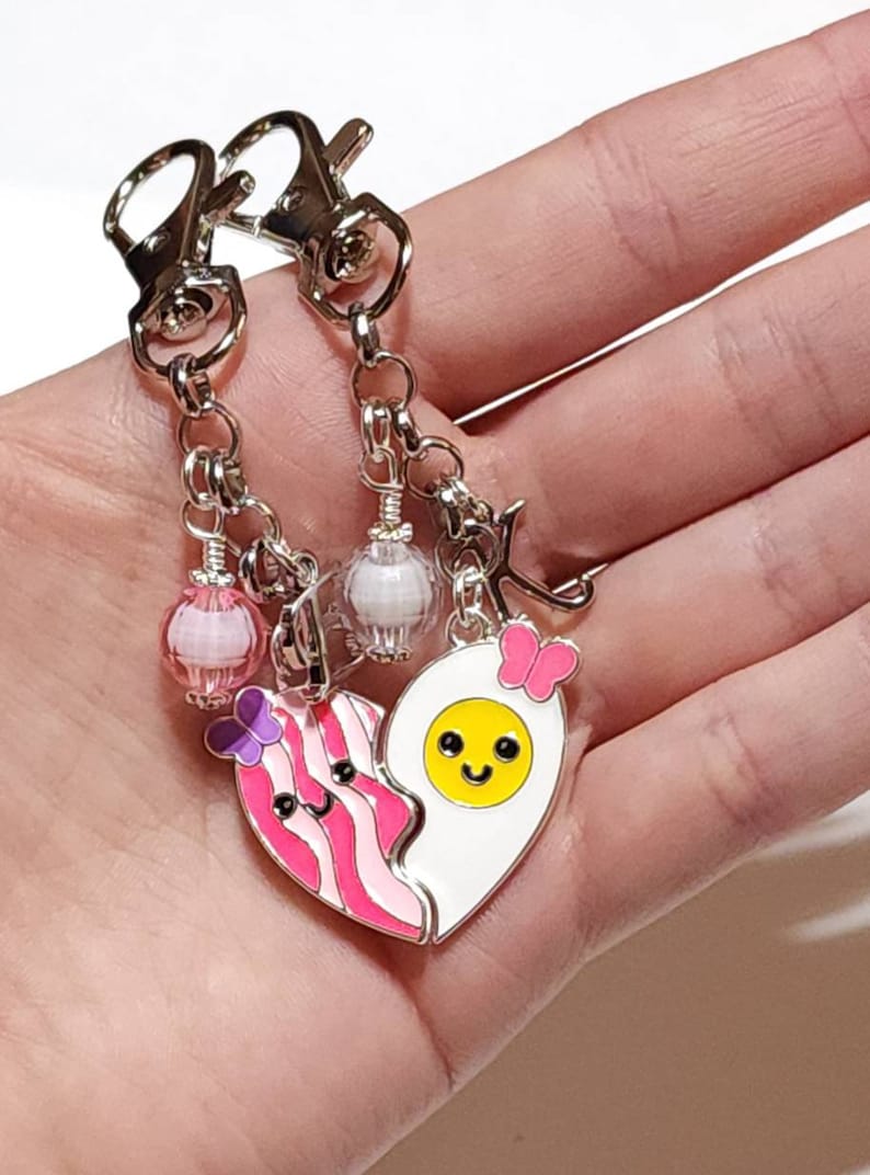 We Go Together Like Eggs and Bacon Personalized Keychain - Etsy