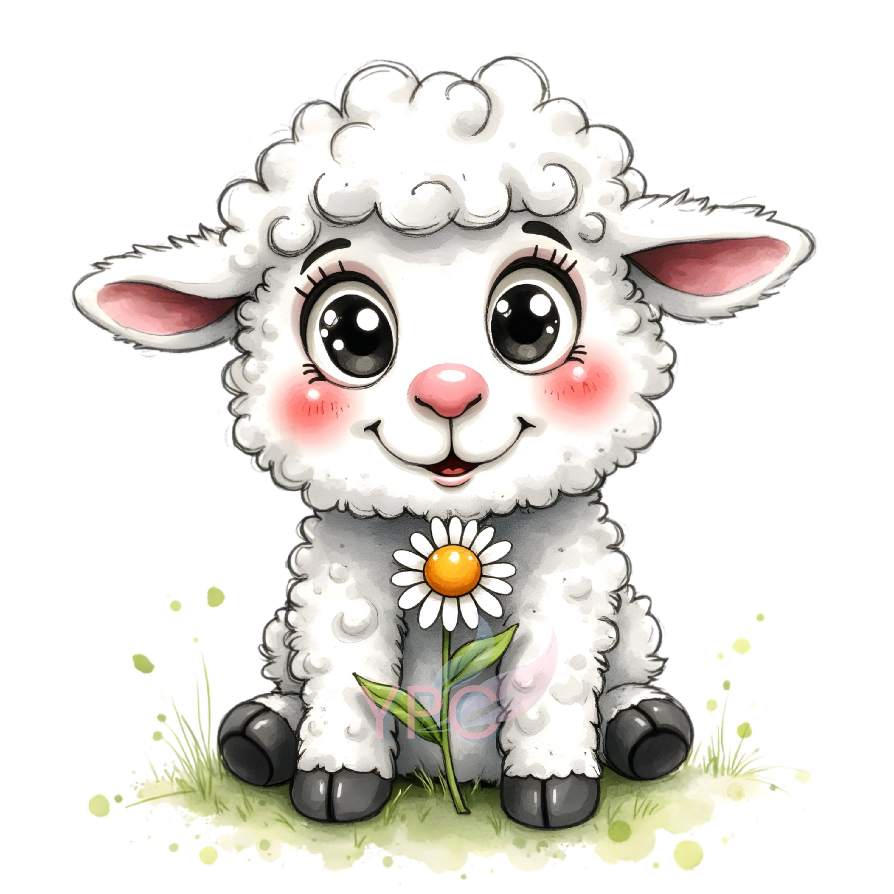 Watercolor Lamb Clipart Set | 12 Baby Sheep Pngs (instant Download) - Etsy