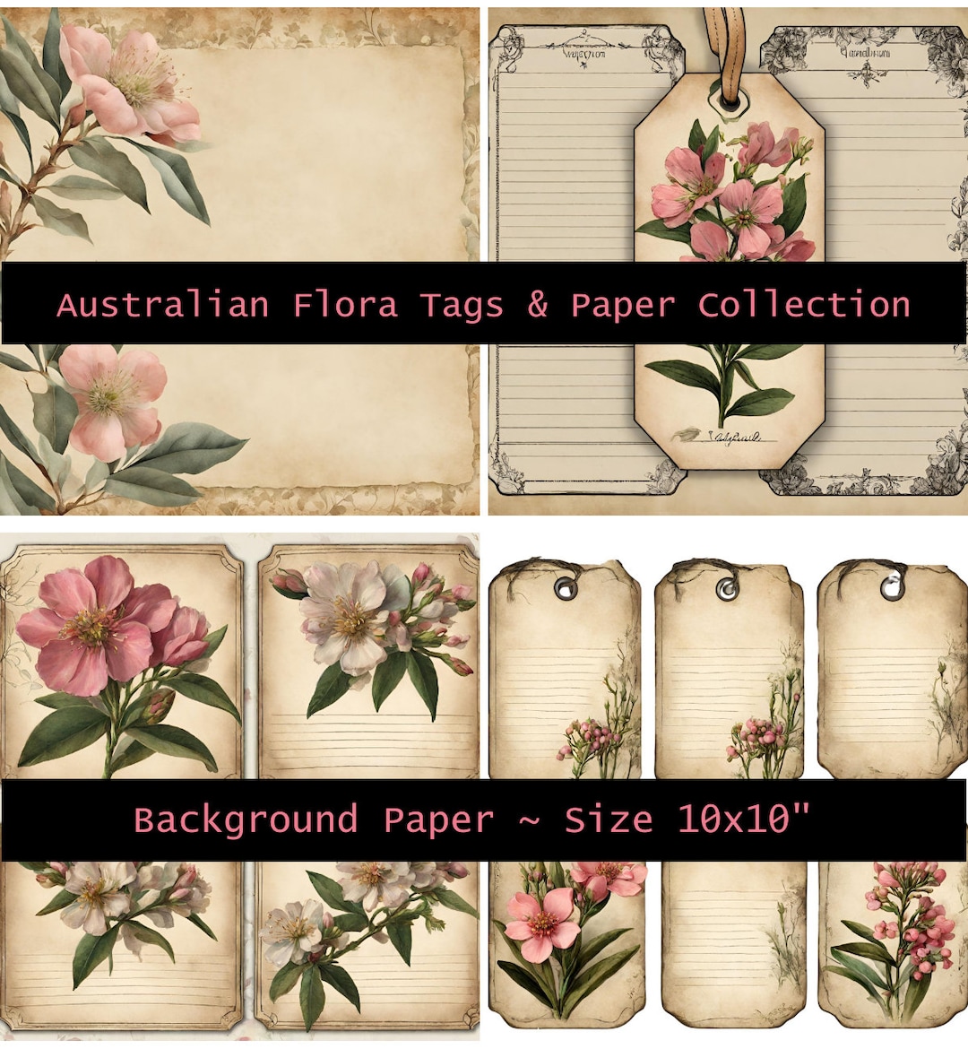 The Australian Flora Collection Digital Journal Paper & Tags 76 Pages ...