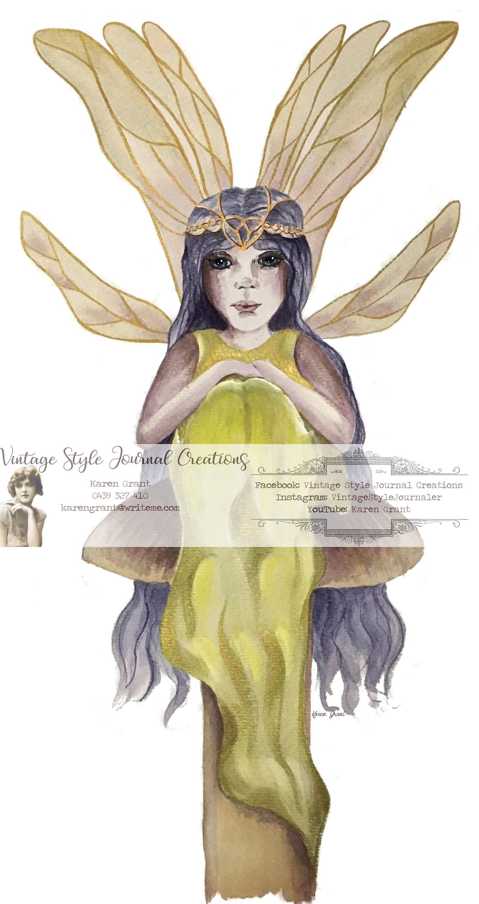 Printable Fairy Journal Pages & Designer Fairy Painting - Etsy