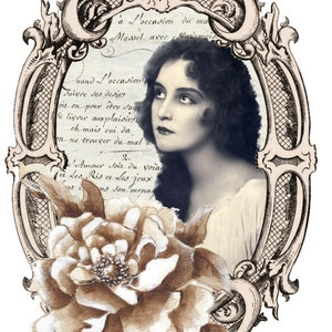 Vintage Women in Floral Vintage Frames ~printable Download - Etsy