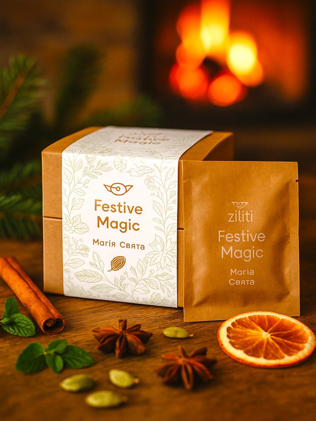 Handmade Festive Magic Tea Gift Box, Citrus Spice Herbal Tea - Etsy