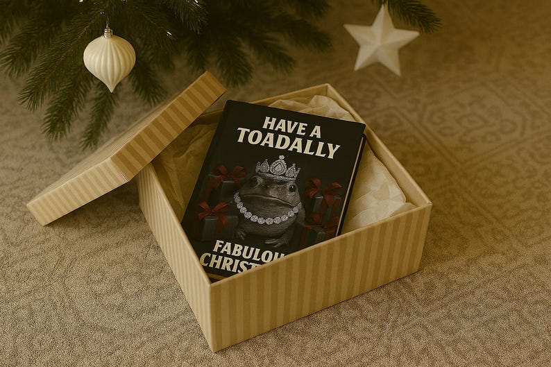 Funny Frog Christmas Art – Elegant Toad With Crown (digital Download ...