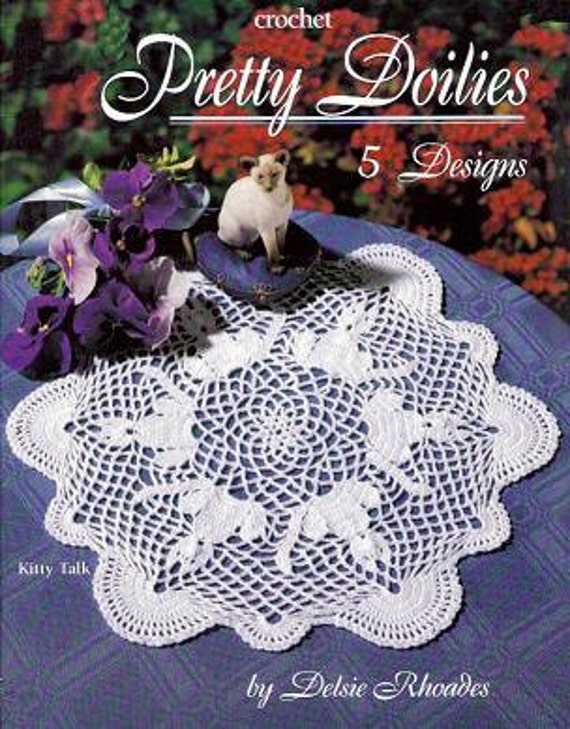 CROCHET PATTERN Kitty Talk Doily Pattern Designed by Delsie - Etsy