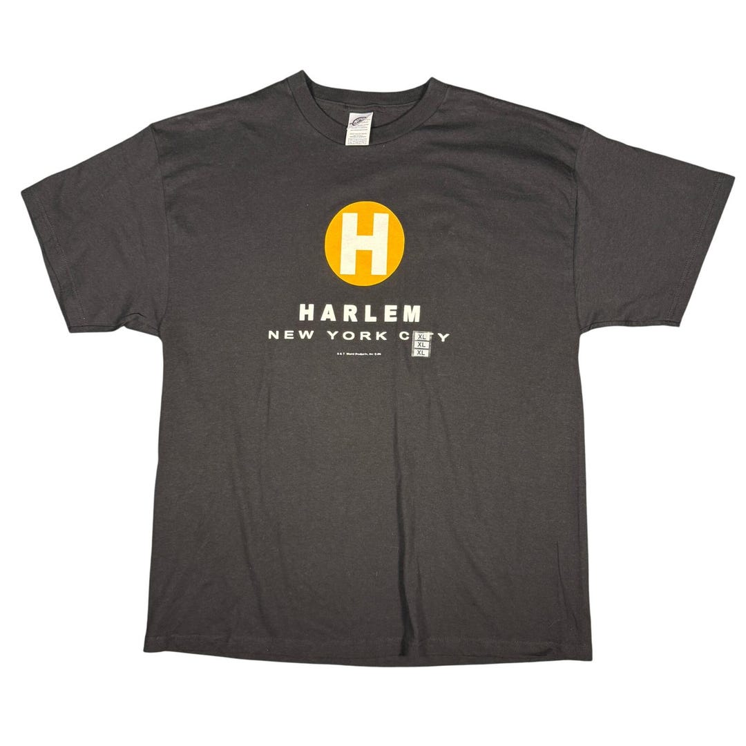 Vintage NEW Harlem New York City Graphic T Shirt Black Delta Pro Weight ...