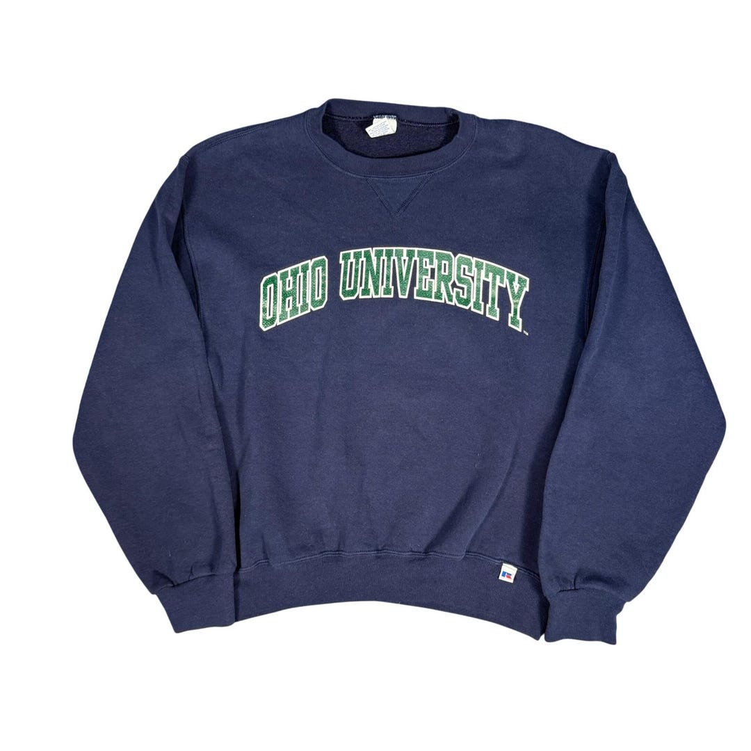 Vintage Russell Athletic Ohio University Sweatshirt Navy Blue Crewneck ...