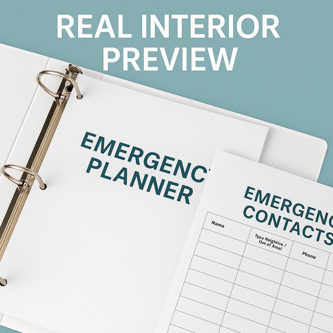 Family Emergency Binder – Digital Printable Fillable Preparedness Home ...