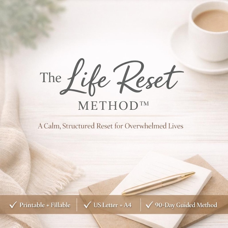 Life Reset Calm Workbook – Digital Download Printable Overwhelmed Minds ...