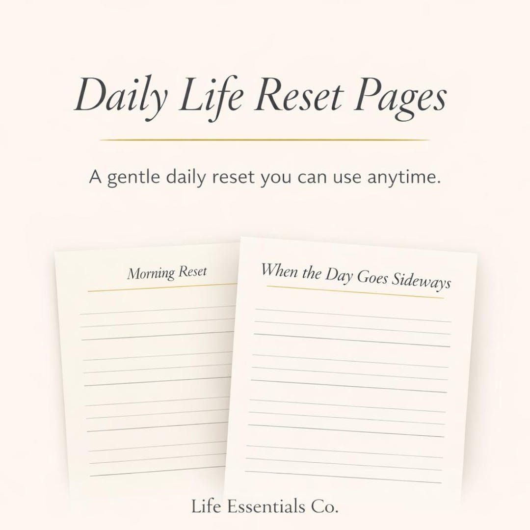 Daily Life Reset Pages | Simple Daily Reset Printable | Calm Planning ...