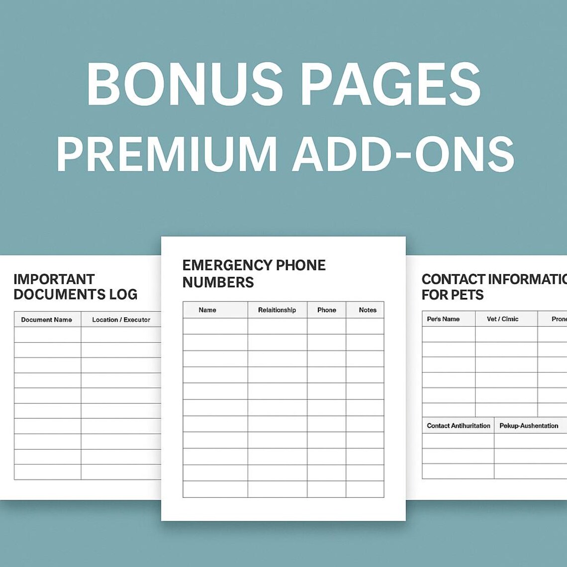 Family Emergency Binder – Digital Printable Fillable Preparedness Home ...