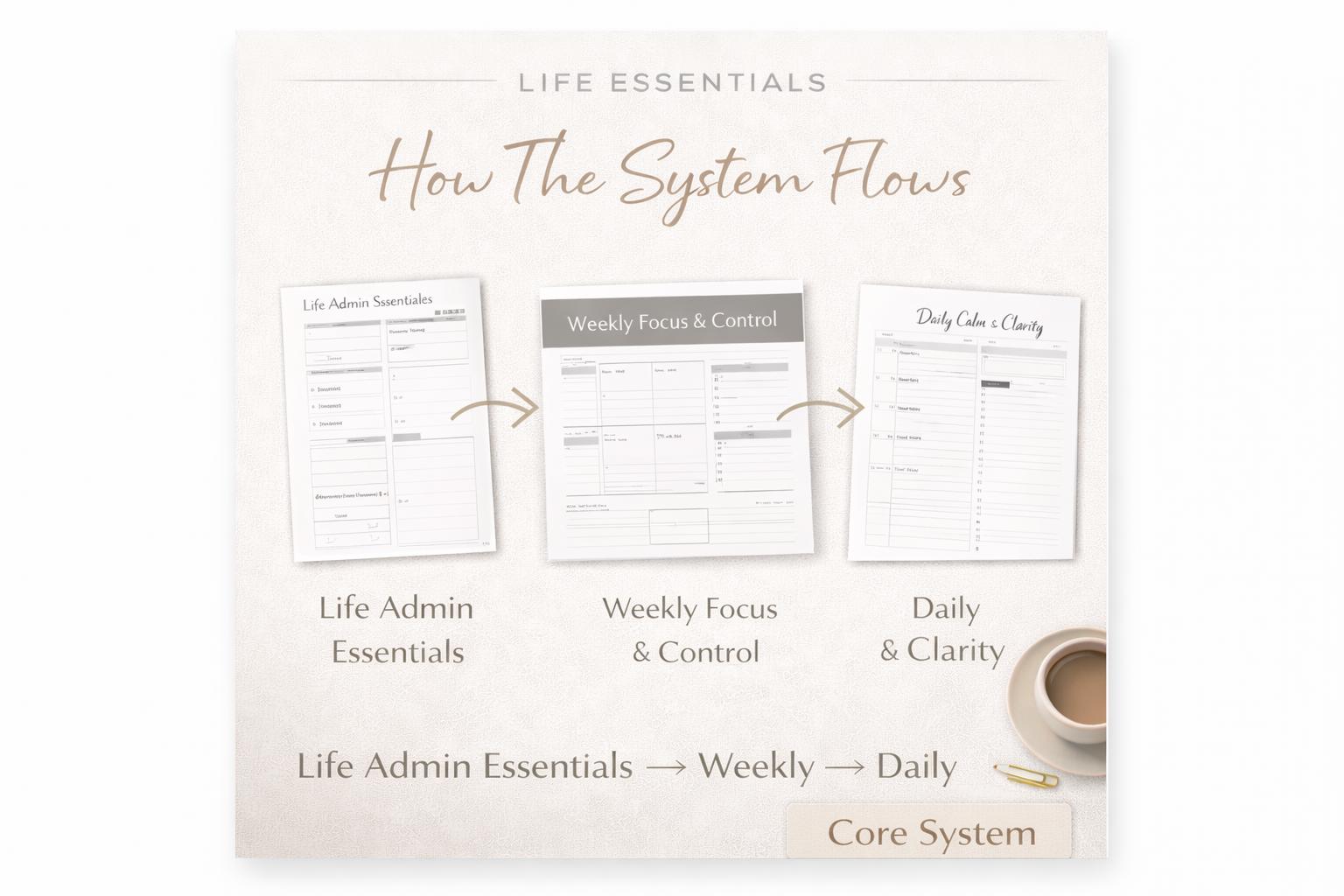 Life Printable Planner – Digital Download Essentials Core System ...