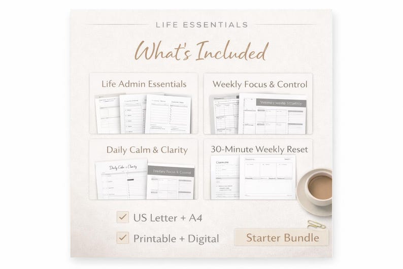 Life Printable Planner – Digital Download Essentials Core System ...