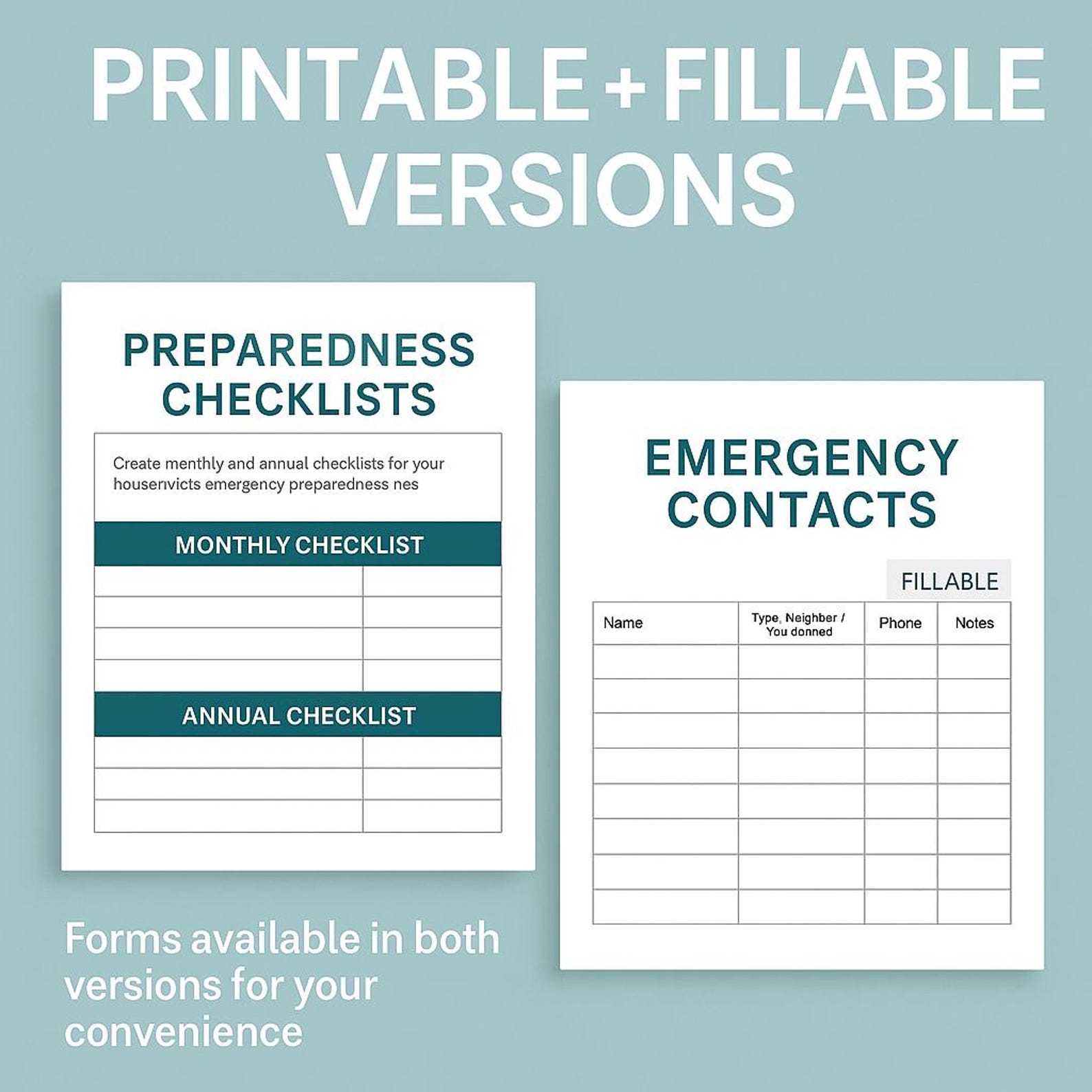 Family Emergency Planner Printable, Digital Preparedness Binder ...