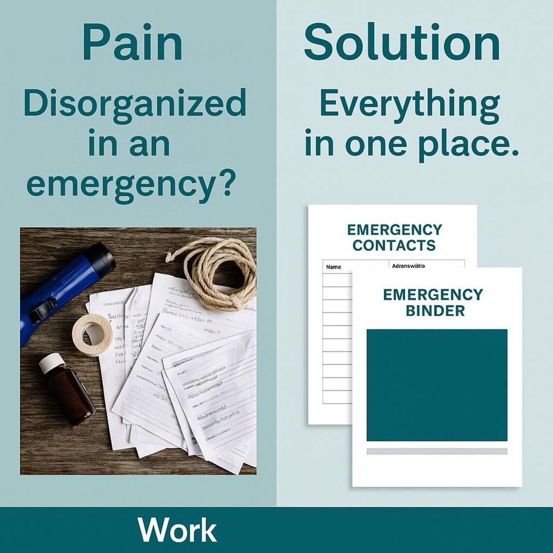 Family Emergency Binder – Digital Printable Fillable Preparedness Home ...