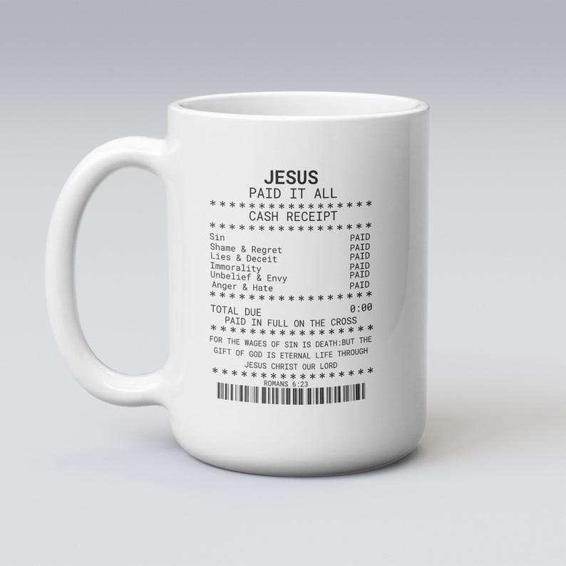 Jesus Paid It All Receipt PNG, Christian Bible Verse (digital Download ...