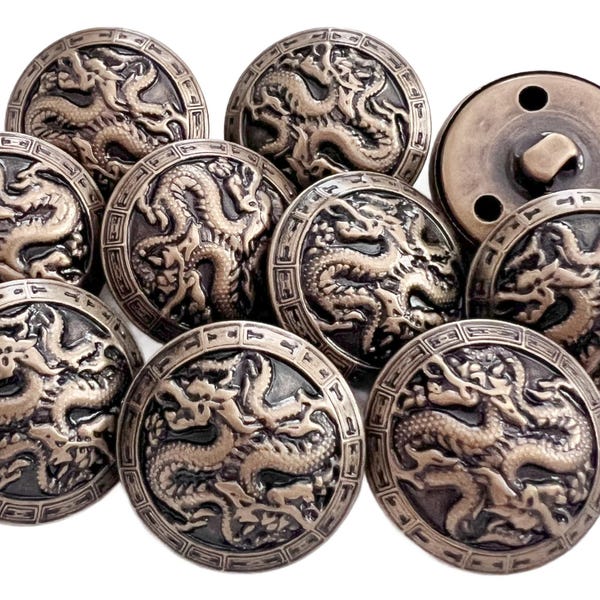 Antique Dragon Button - Etsy