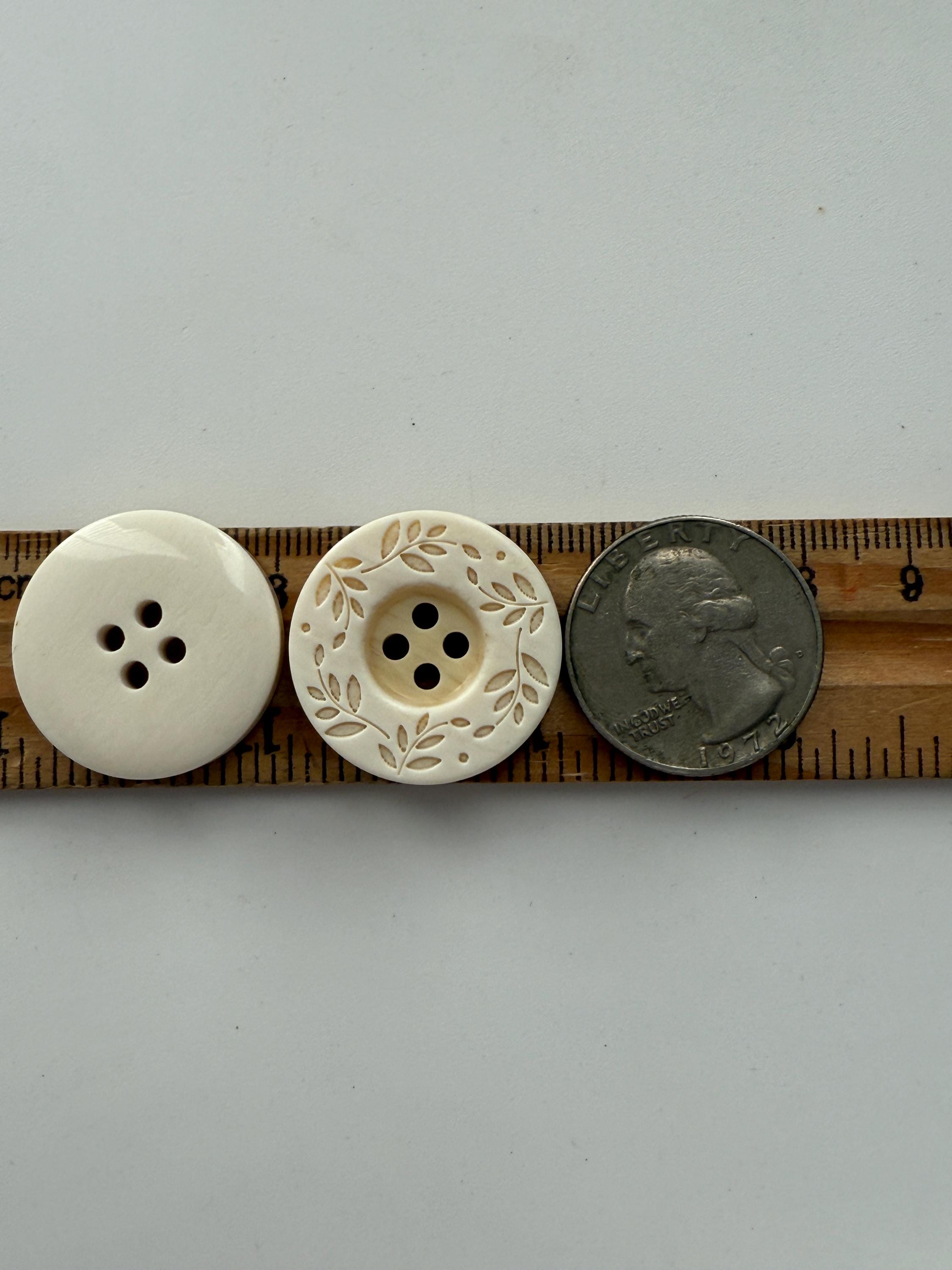 10PC Beige Vine and Leave Resin Sewing Button Flat Back 4 Holes 15mm ...