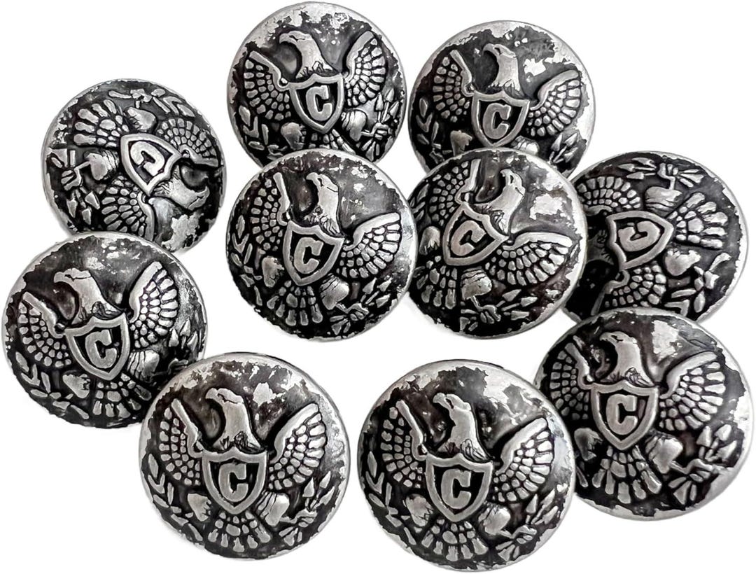 Antiqued Silver Phoenix Metal Buttons: Blazer, Jeans, Crafts (25mm ...