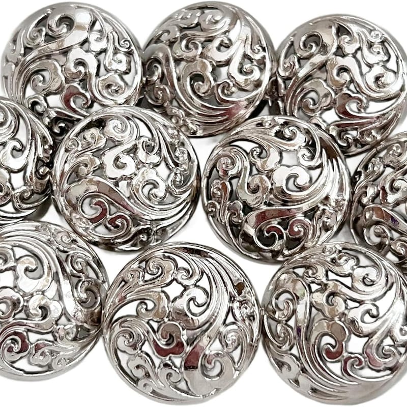 Silver Buttons - Etsy