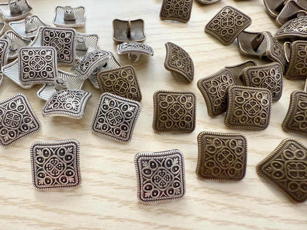 10PC Antiqued Silver & Bronze Mix Flower Vine Scrapbooking Metal Sewing ...