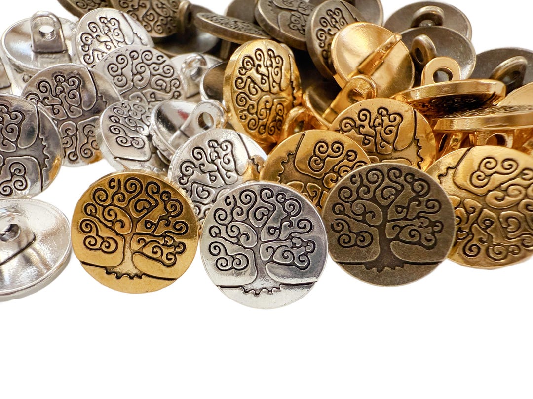 10PC Tree of Life Metal Buttons, Antiqued Finish (14mm) - Etsy