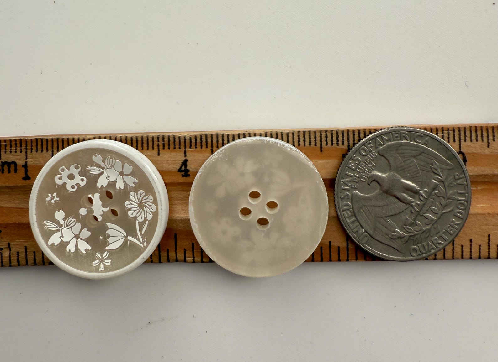 10PC White Flower & Leave Resin Buttons Sewing Crafts Flat Back Buttons ...