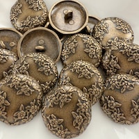 Metal Buttons - Square Flower Motif Copper White Metal Shank Buttons ...