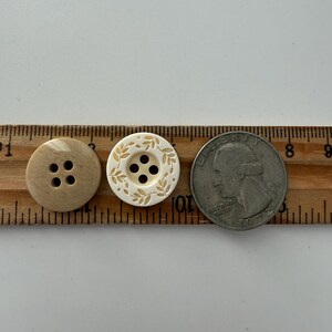 10PC Beige Vine and Leave Resin Sewing Button Flat Back 4 Holes 15mm ...