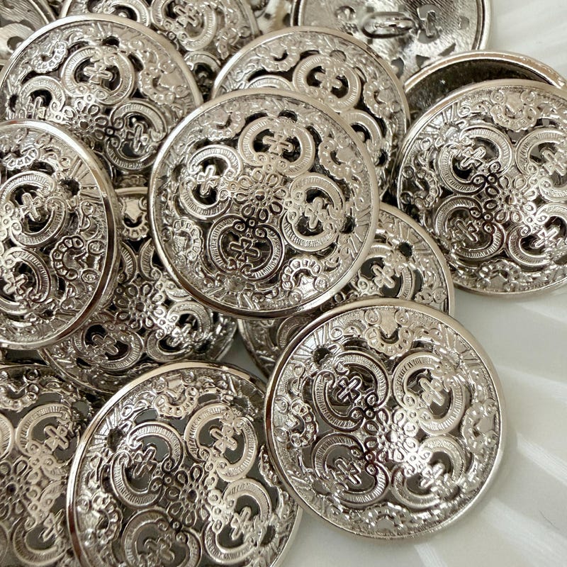 5/8 Buttons Silver - Etsy