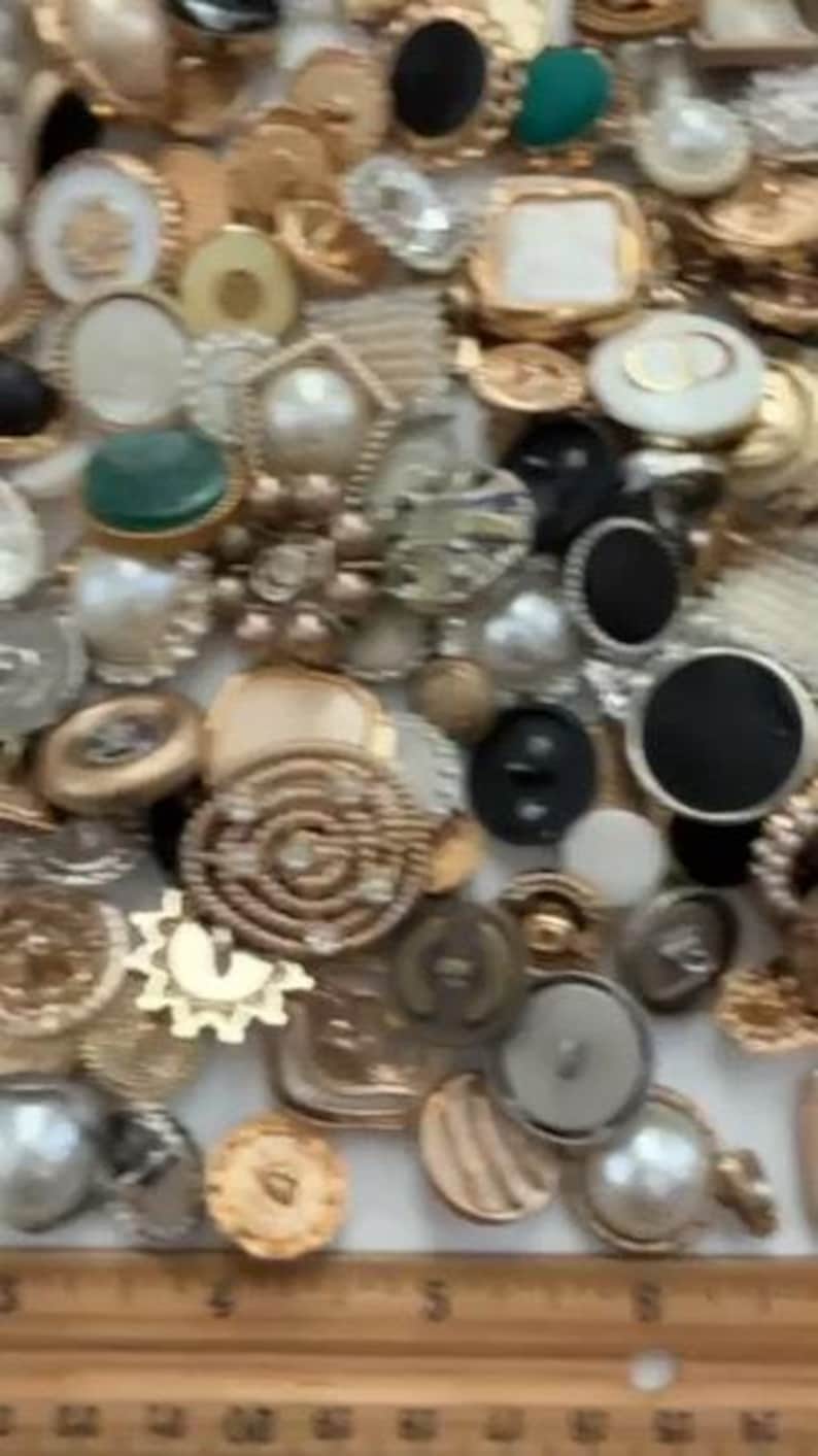 10/20/30PC Vintage Gemstone Pearl Rhinestone Metal Shank Metal Buttons ...