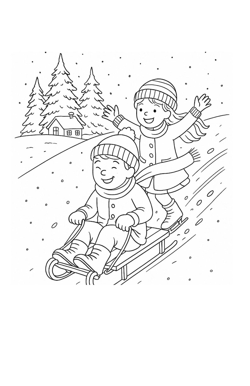 Winter Wonderland Coloring Book for Kids Printable, Kids Stocking ...