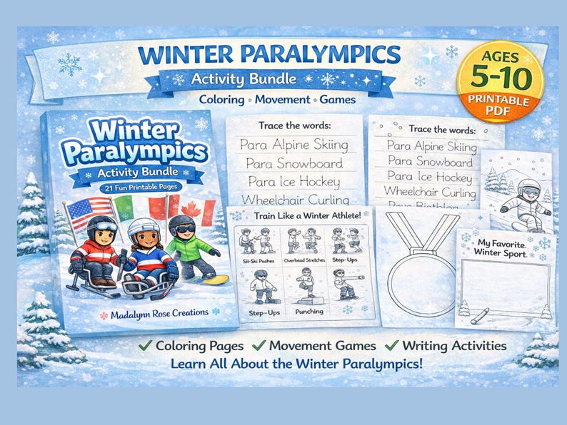 Winter Paralympics Printable for Kids | Inclusive Winter Sports ...