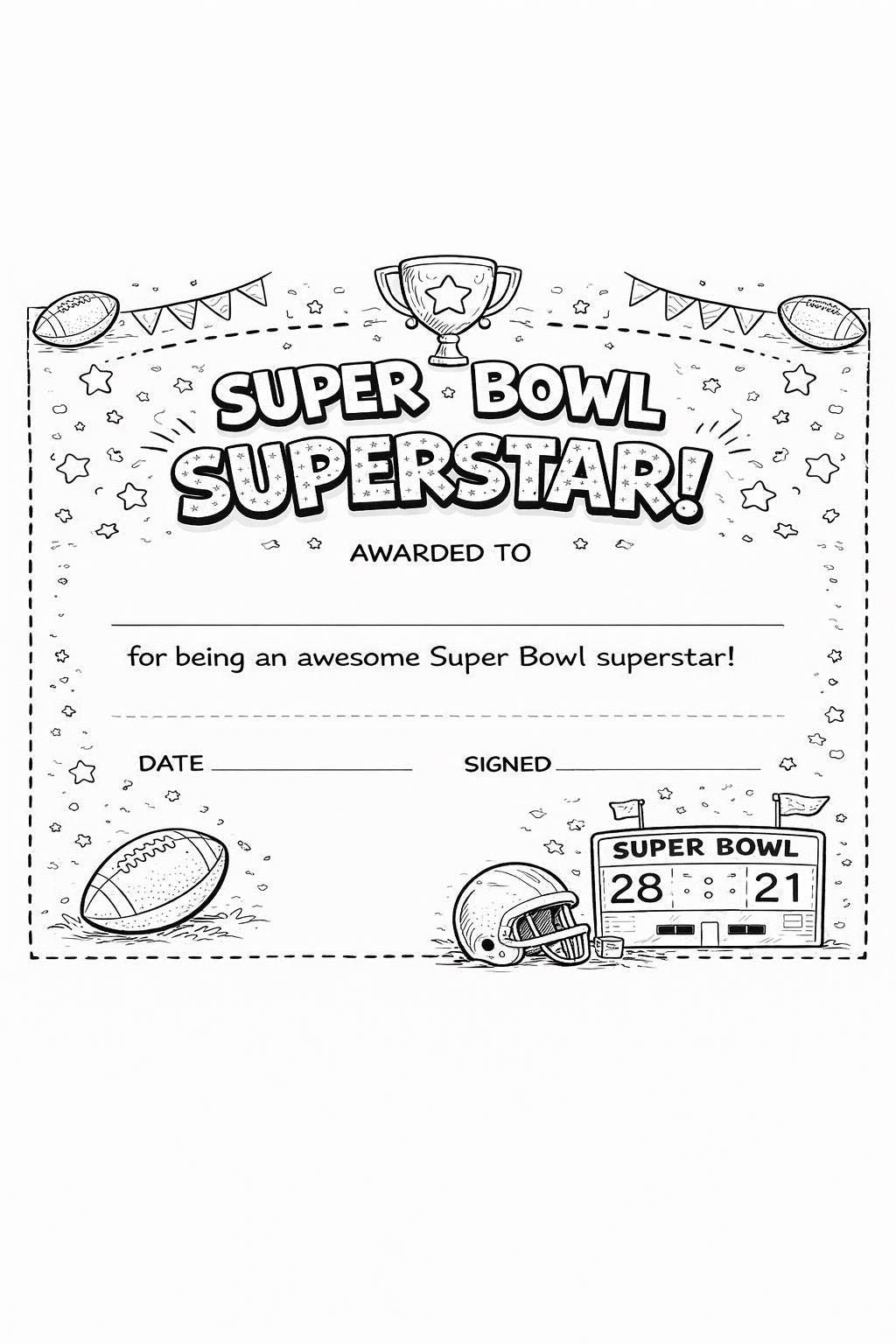 Super Bowl Activities for Kids Printable | Game Day Coloring, Bingo ...