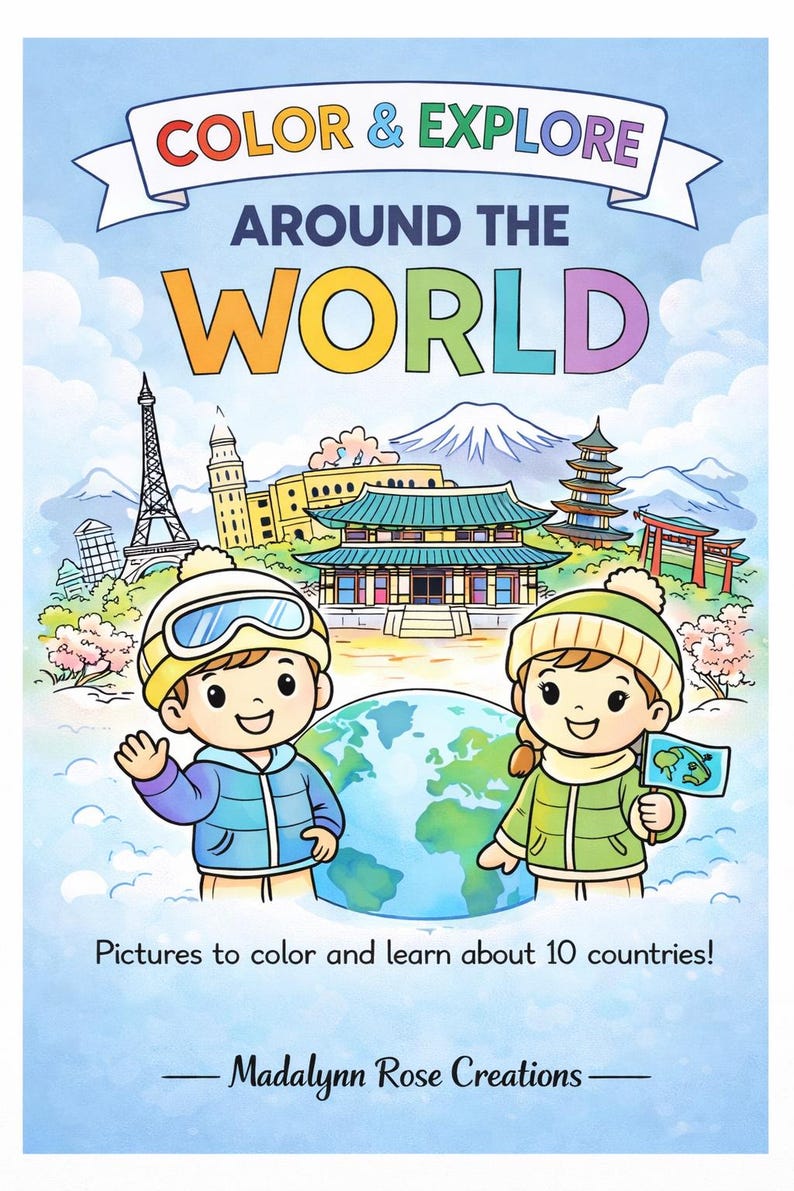 Kids Around the World Coloring Book | Countries & Landmarks Coloring ...