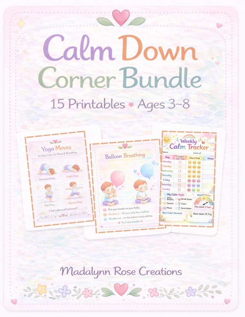 Calm Down Corner Printable Kit | Emotional Regulation & SEL Activities ...