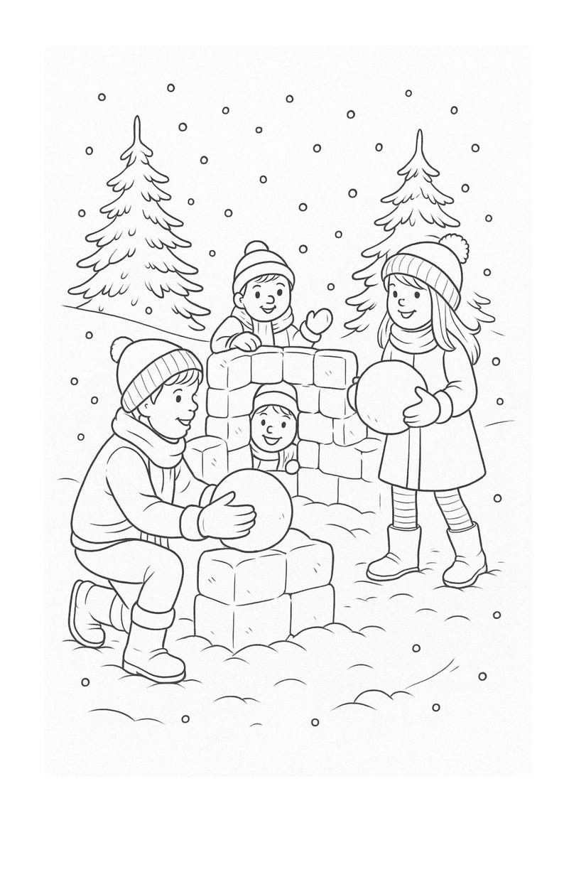 Winter Wonderland Coloring Book for Kids Printable, Kids Stocking ...
