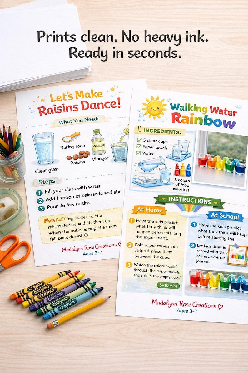Simple Science Experiments Printable | STEM Activity Bundle | Preschool ...