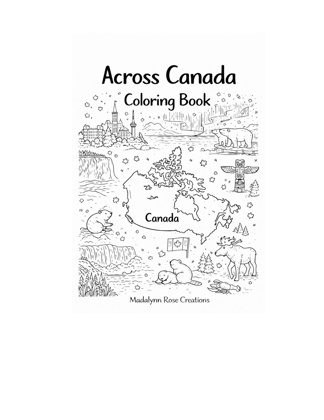 Across Canada Coloring Book for Kids | Canadian Landmarks, Provinces ...
