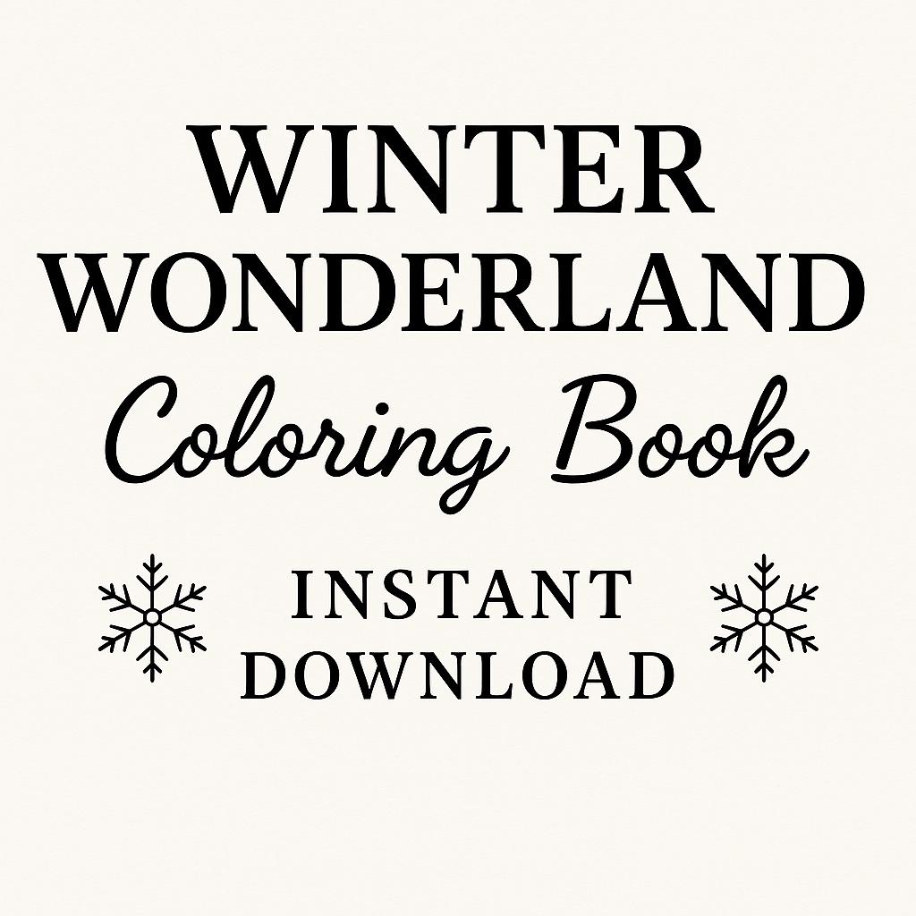 Winter Wonderland Coloring Book for Kids Printable, Kids Stocking ...
