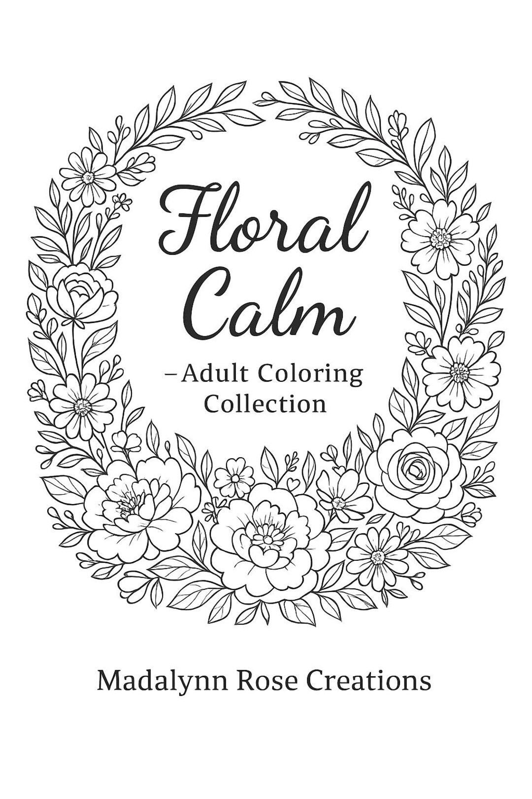 Floral Adult Coloring Pages, Relaxing Flower Designs (PDF) - Etsy