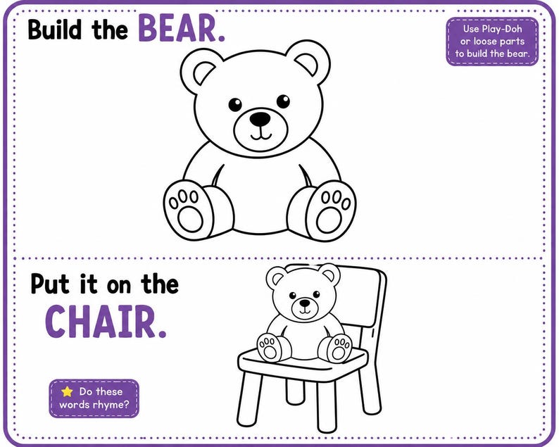 Rhyming Play Doh Mats | Kindergarten Literacy Centers | Rhyming Words ...