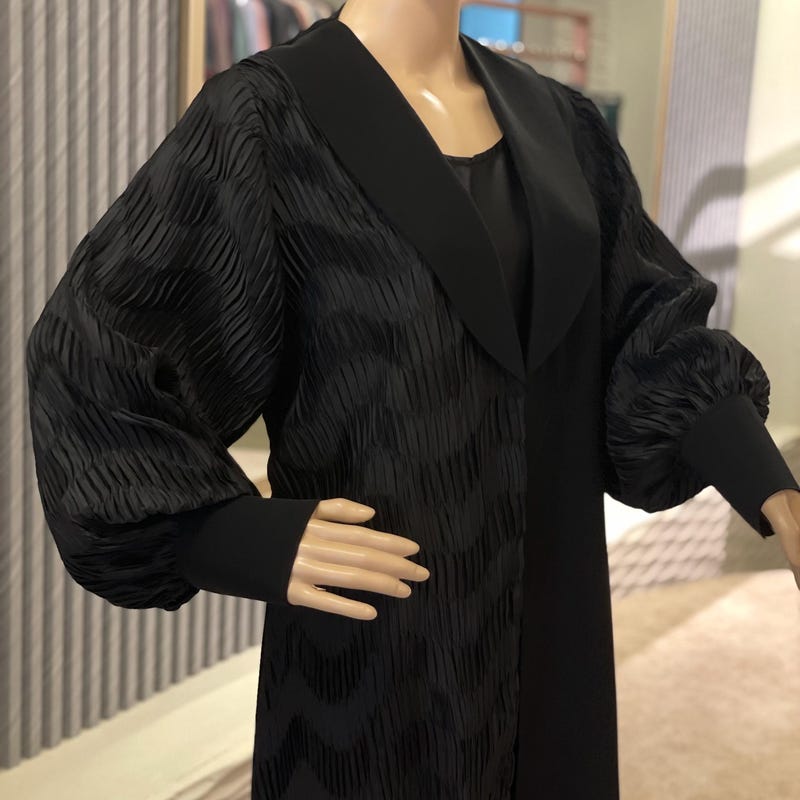 Black Pleated Abaya - Etsy