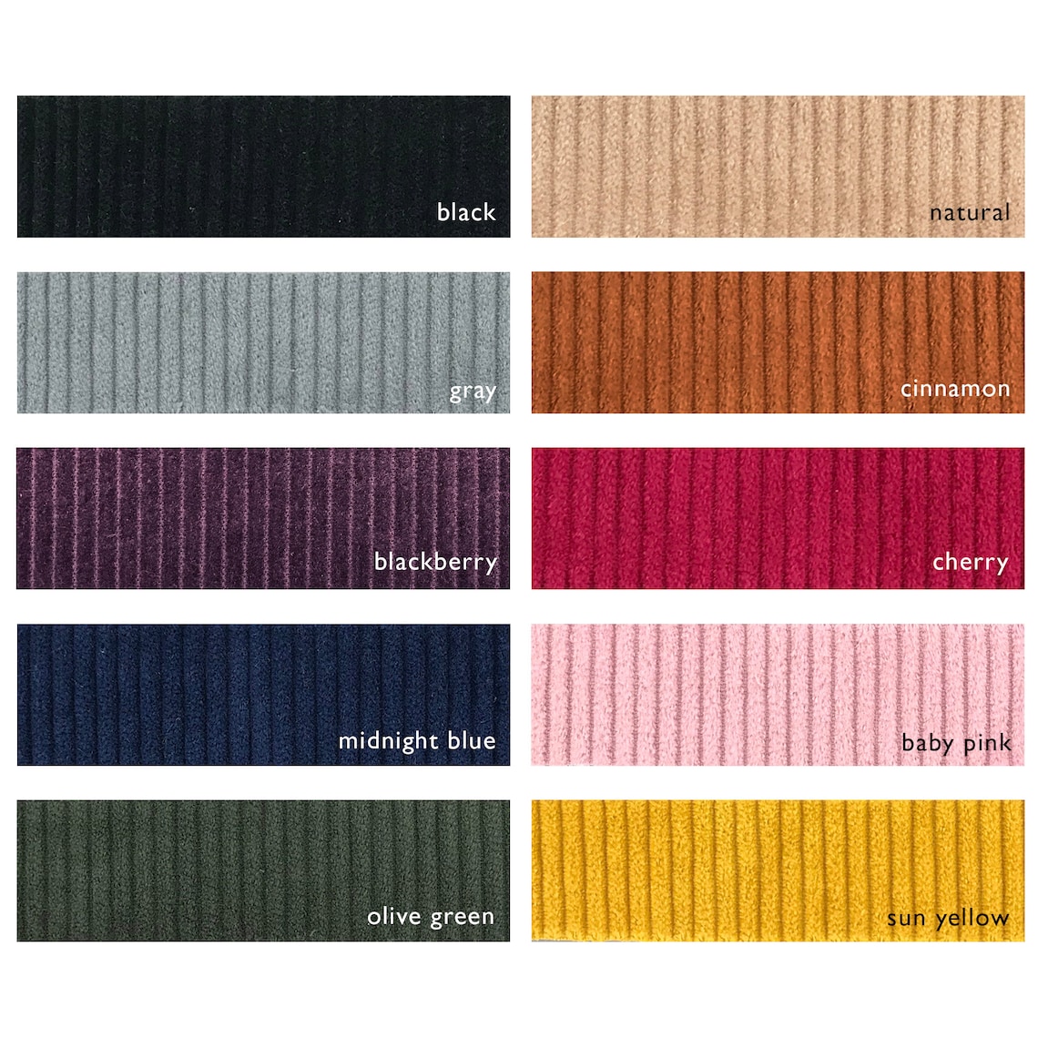 TRENDY CORD Wide Wale Cotton Corduroy | 10 Beautiful Colours | Five ...