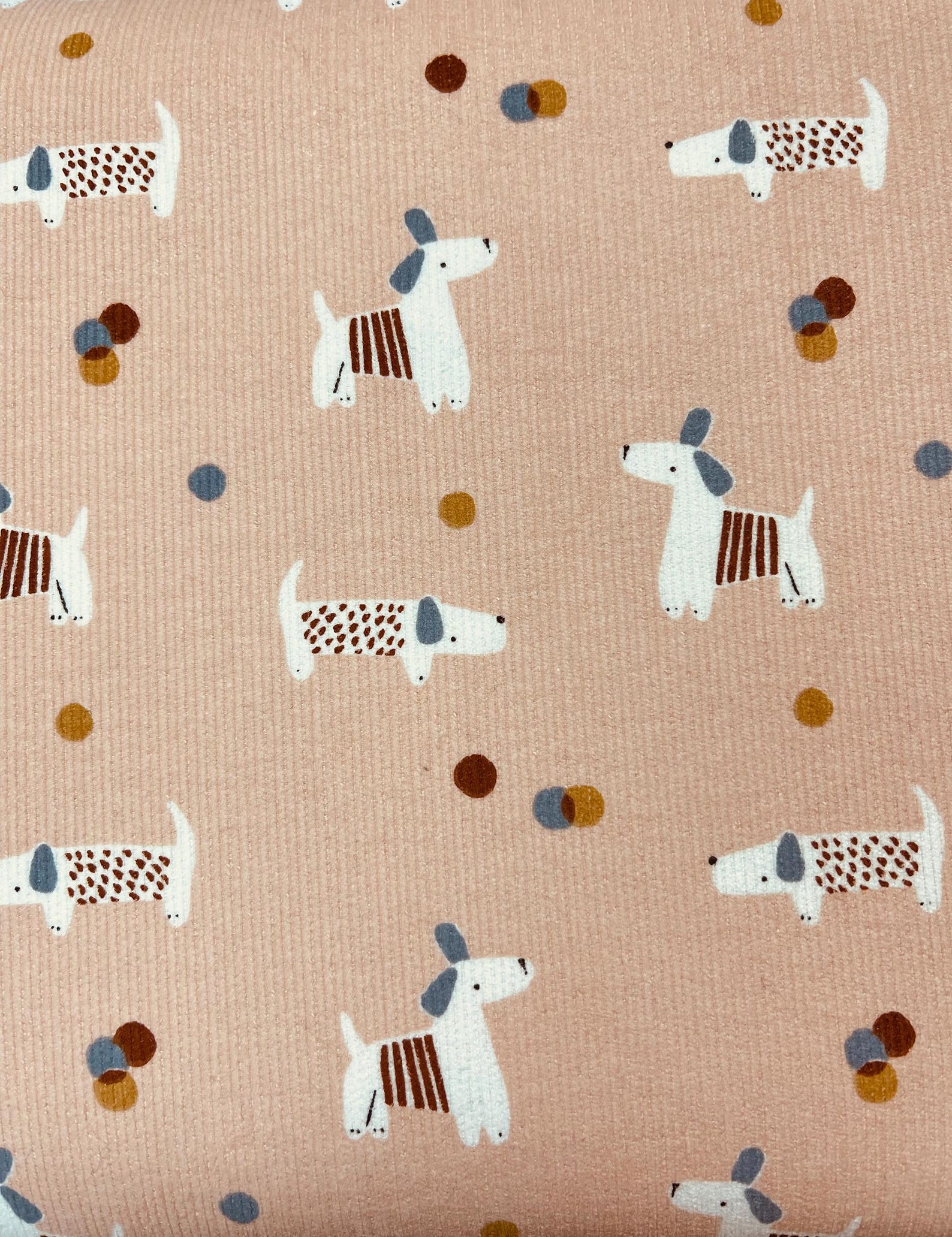 ANDY AND JEN Printed Babycord – All Cotton Woven Fabric – Cute Dog ...