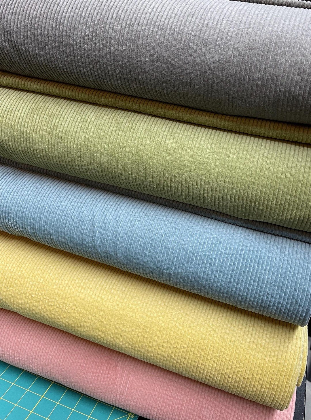 CRUMPLED SOFT CORDUROY All Cotton Woven Fabric | Several Colors | Made ...