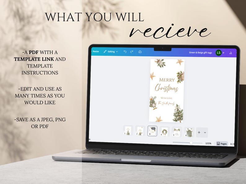 Editable Christmas Gift Tags | Printable Holiday Favor Tags (digital ...