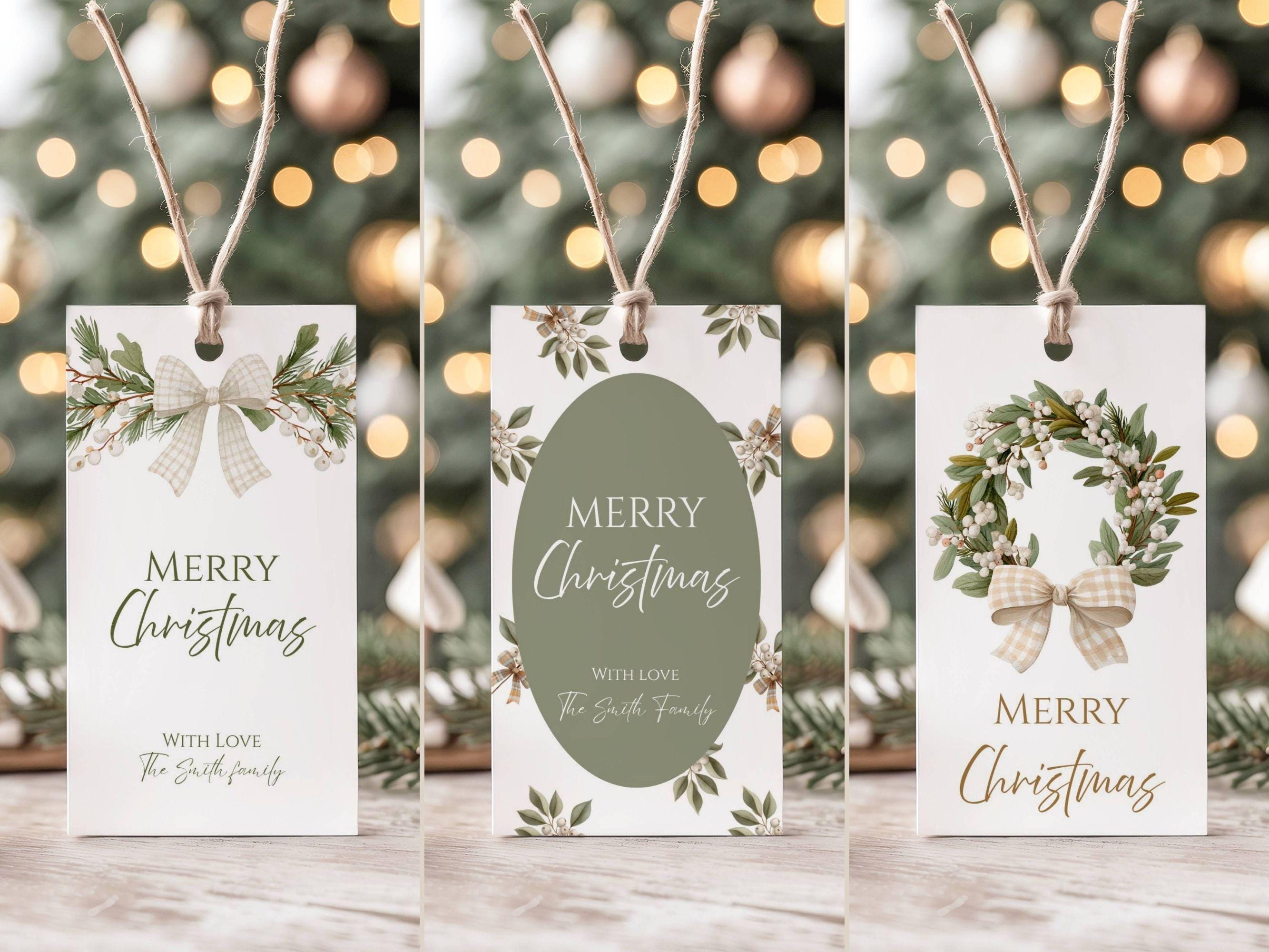Editable Christmas Gift Tags | Printable Holiday Favor Tags (digital ...