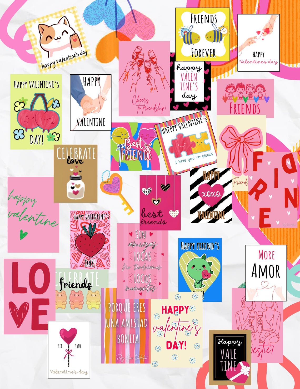 27 Tarjetas San Valentín para Imprimir | PDF Digital | Diseños para ...