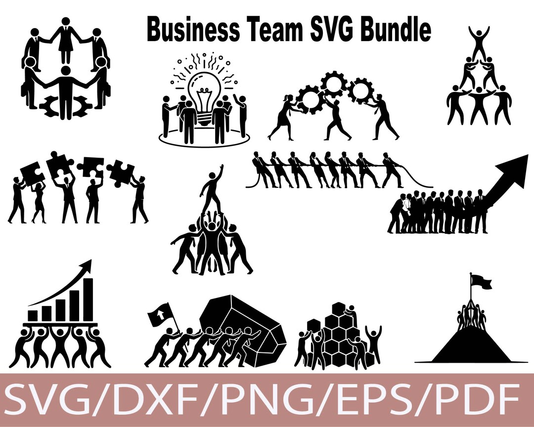 Teamwork SVG Clipart Bundle | Business & Leadership Graphics (digital ...